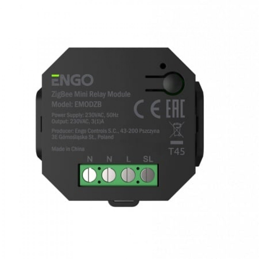 Mini modul de releu ENGO ZigBee cu caracteristică repetitor, ieșire 230V (ENGEMODZB)