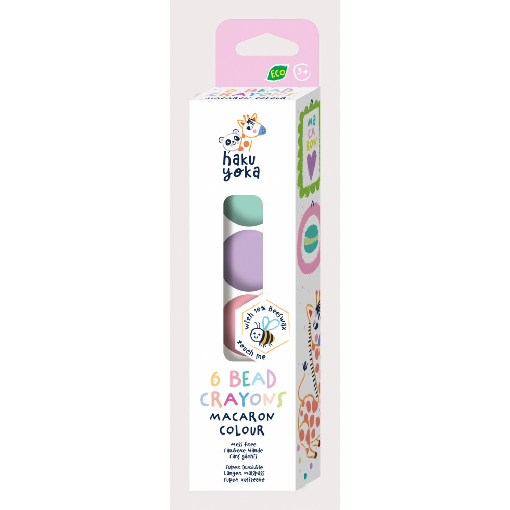 Set 6 creioane cerate margele Haku Yoka – Culori Macarons